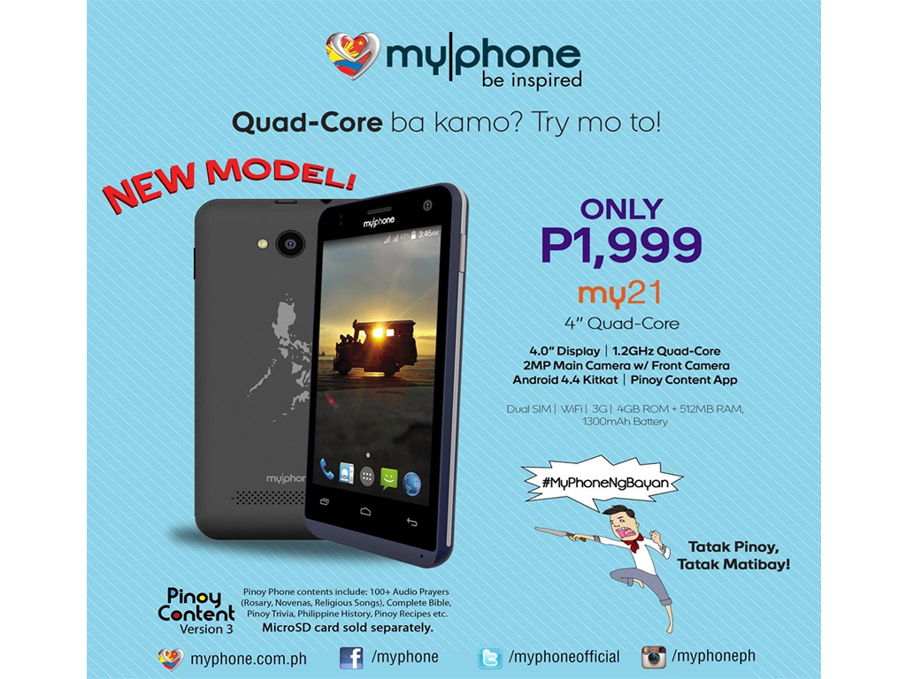 MyPhone My21: A Very Affordable 4-inch, Quad-Core Smartphone for Only ...