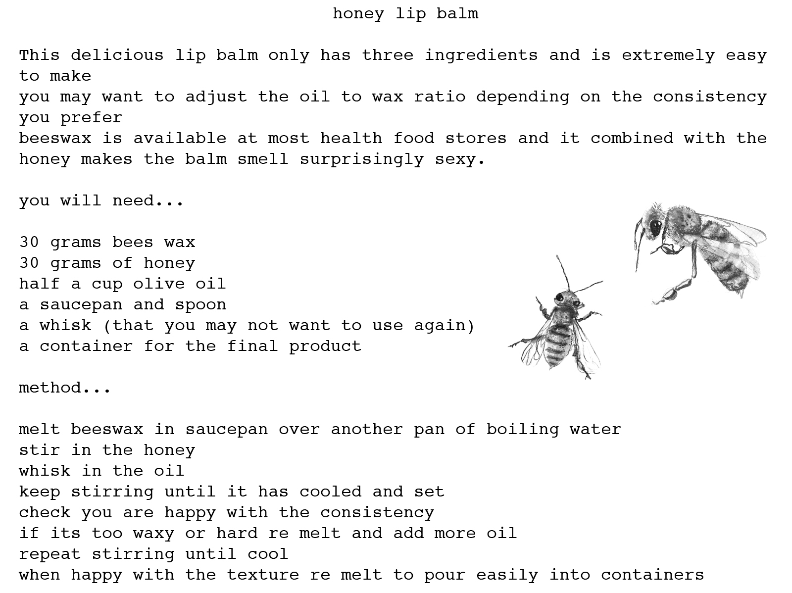 The Academy of Gentle Arts: honey lip balm