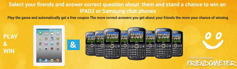 Play & win Samsung phones and Ipad2 in Chivita Friendometer game