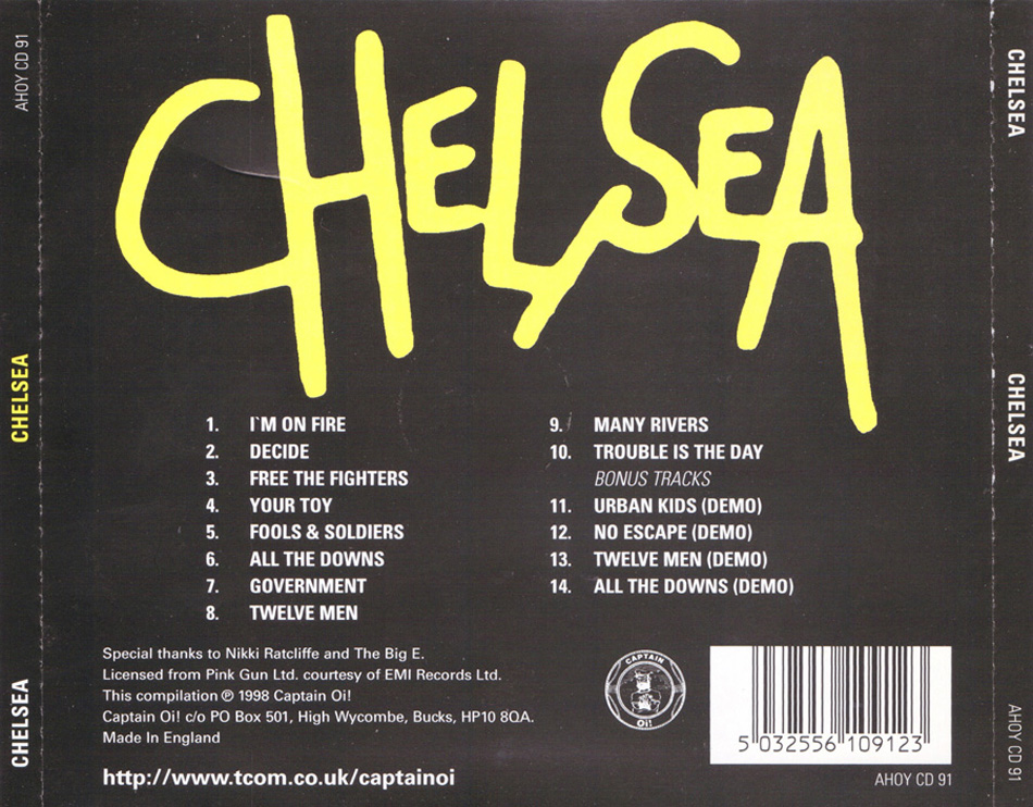 THE SKY IS BLUE AGAIN: Chelsea - Chelsea, Evacuate, The Punk Singles ...