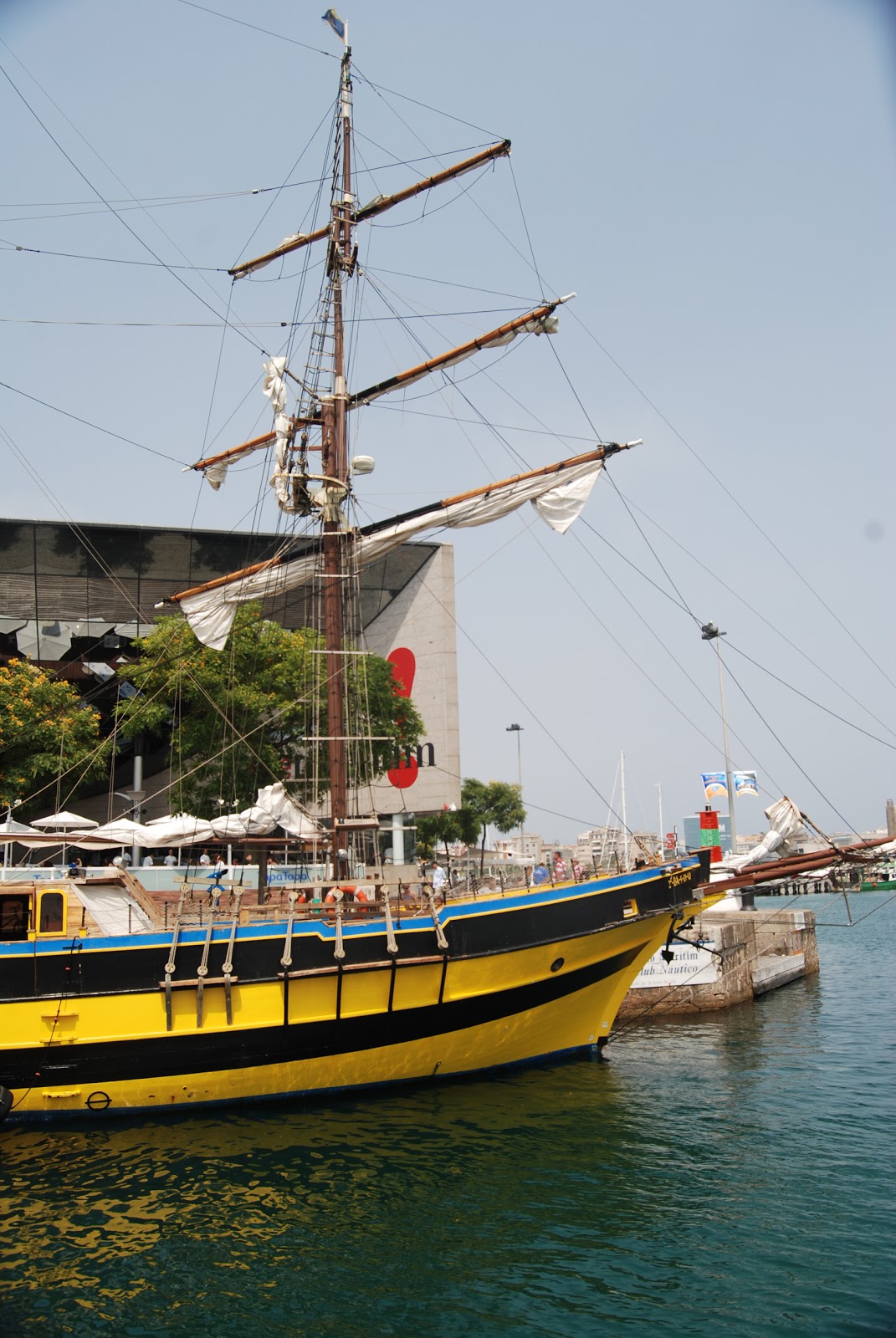 tall ships and the beauty of sailing: Brigantine "CYRANO" at Barcelona