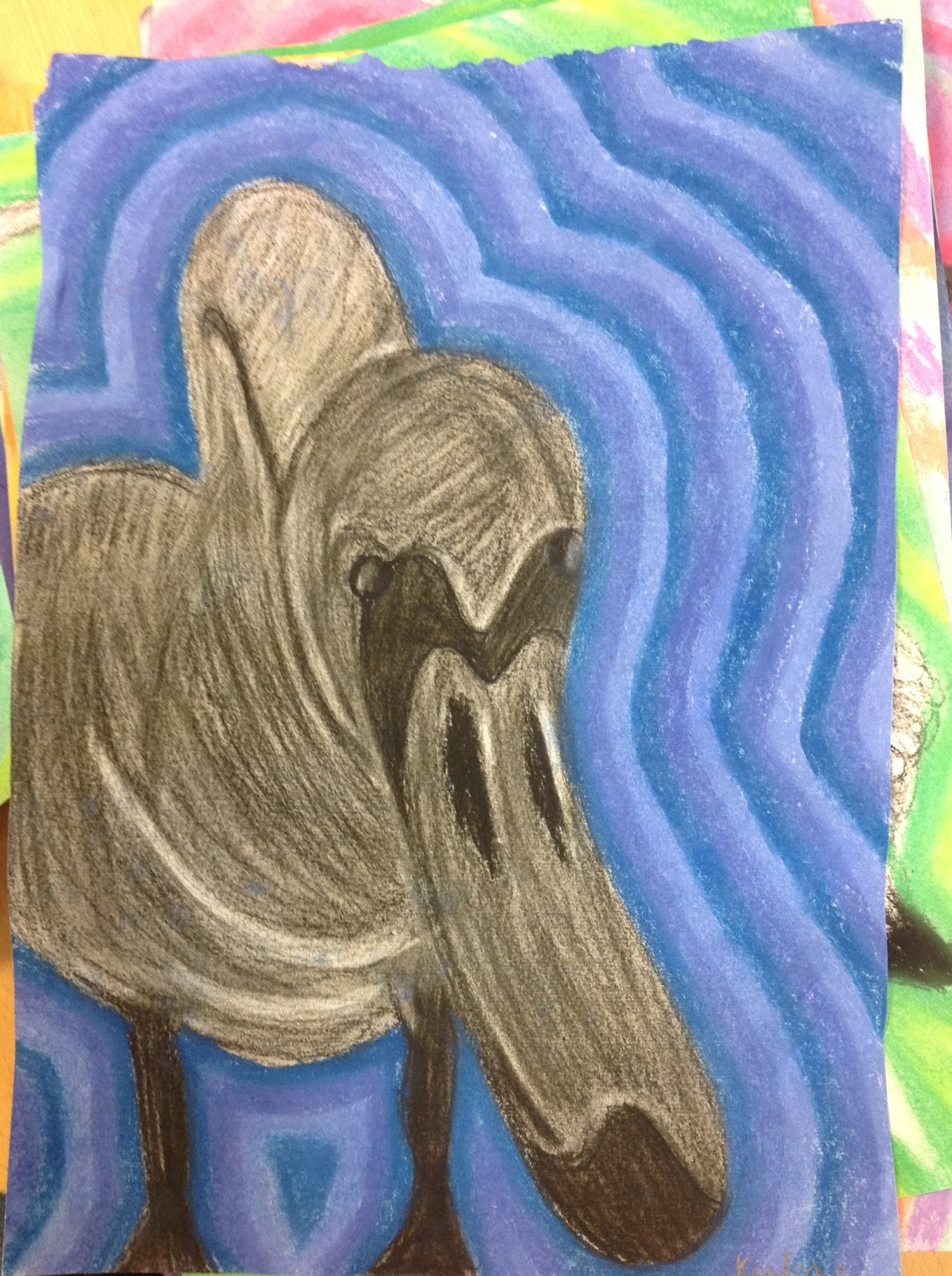 One Point Perspective - Charcoal Distorted Animals.