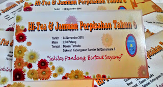 Kad Jemputan / Invitation Card untuk Majlis Perpisahan