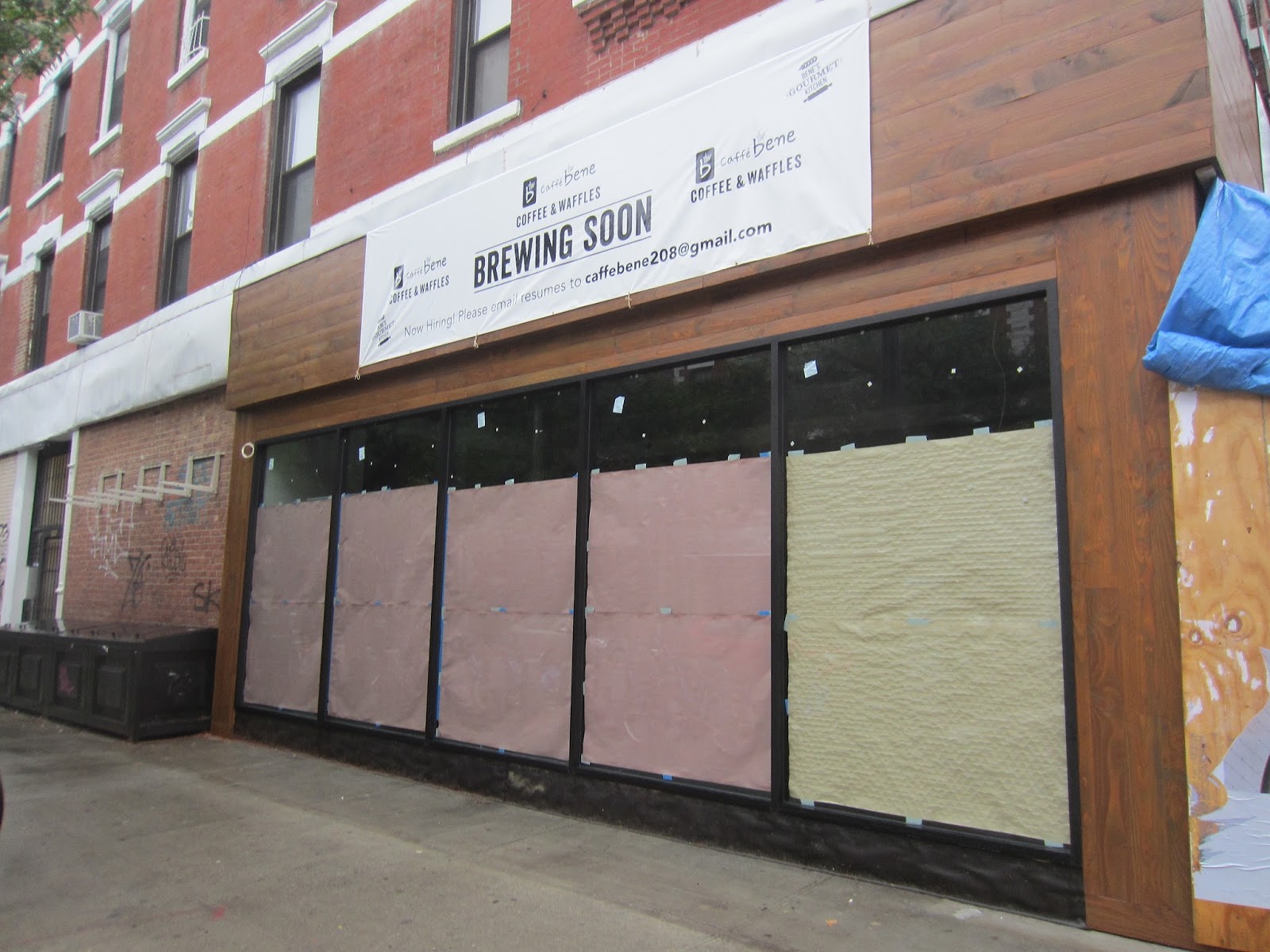 EV Grieve: Brewing Soon signage arrives for Caffe Bene on Avenue A