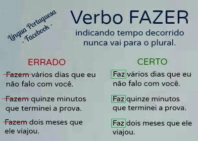 Neide Furukawa - Blog Crescendo e Vivendo : O uso correto do verbo fazer