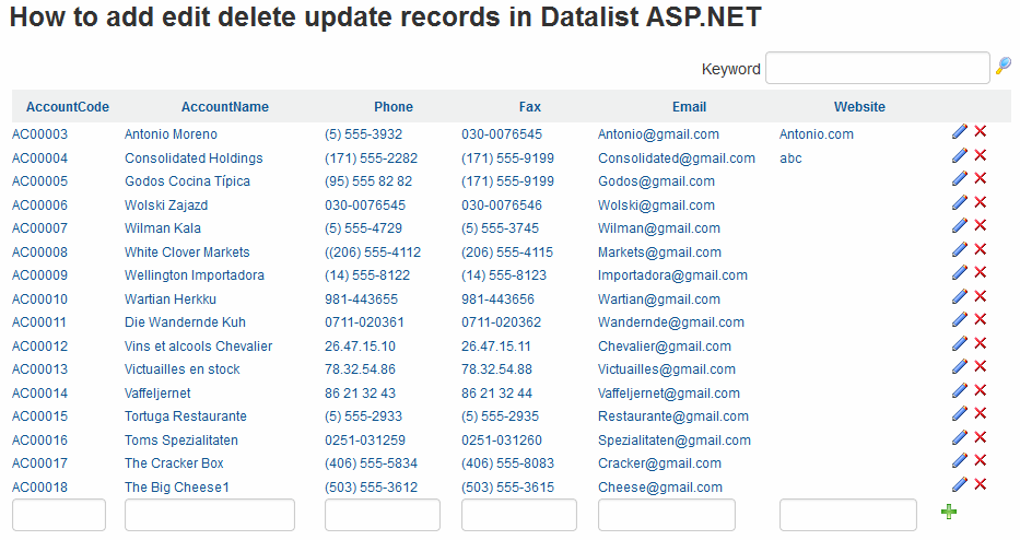 Thêm, sửa, xóa dữ liệu trong Datalist trong Asp.net - Thủ thuật lập trình Asp.net, Kiến thức lập ...