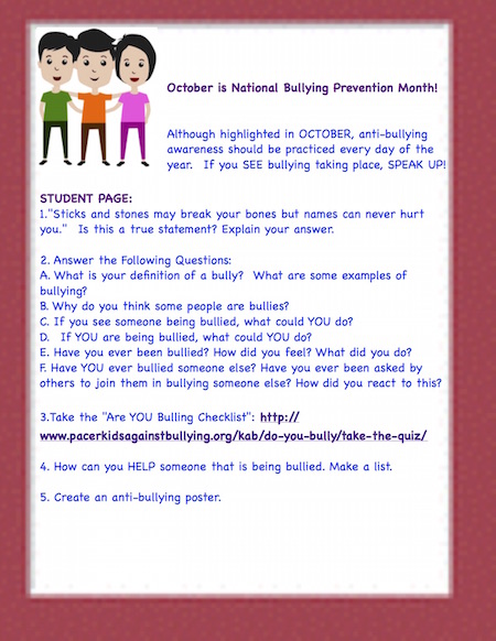 October is National Bullying Prevention Month! | Education World