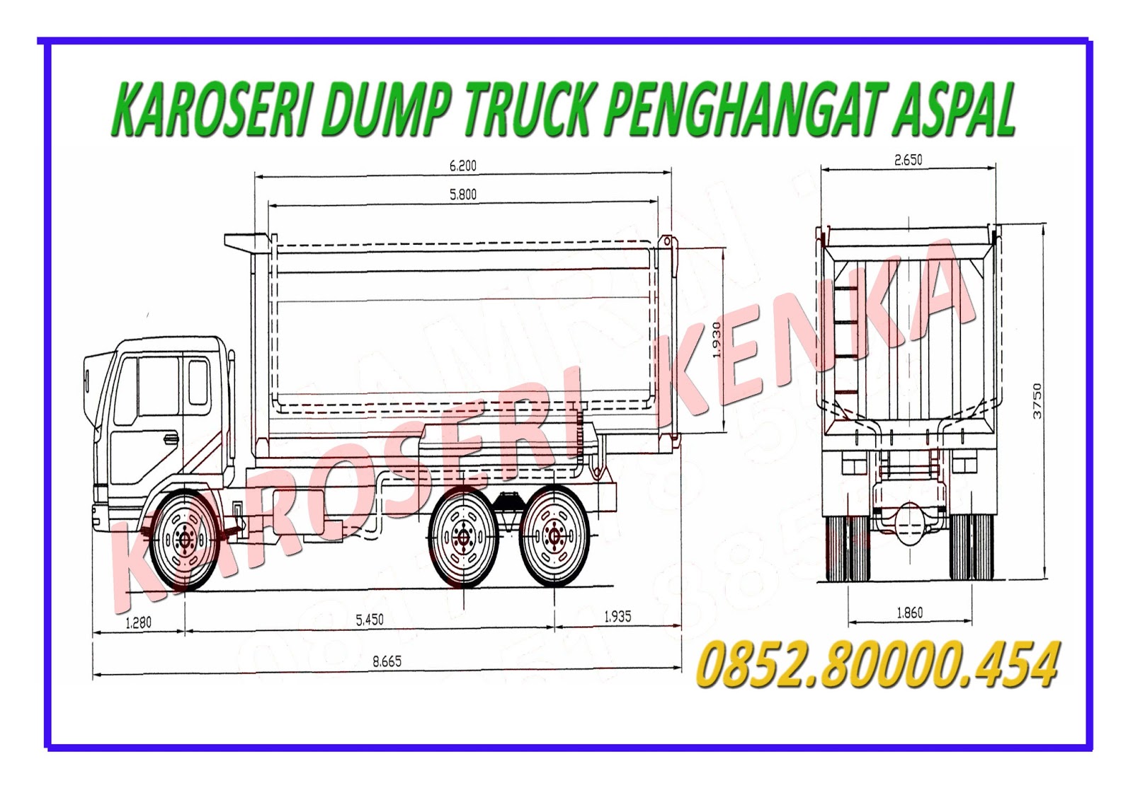 KAROSERI DUMP TRUCK dan TANGKI PENGHANGAT ASPAL >> KAROSERI KENKA