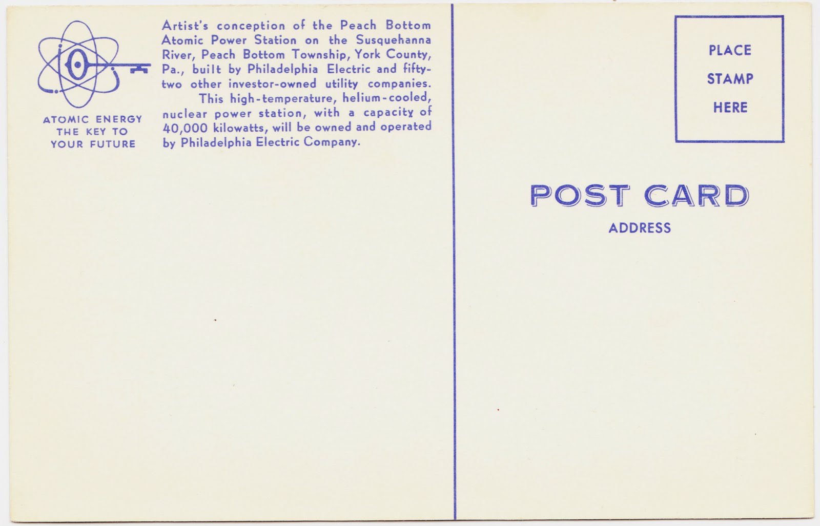 Papergreat: Postcard: Artist's conception of Peach Bottom Atomic Power ...