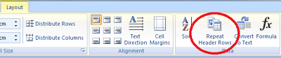 Gambar Menu Repeat Header Rows
