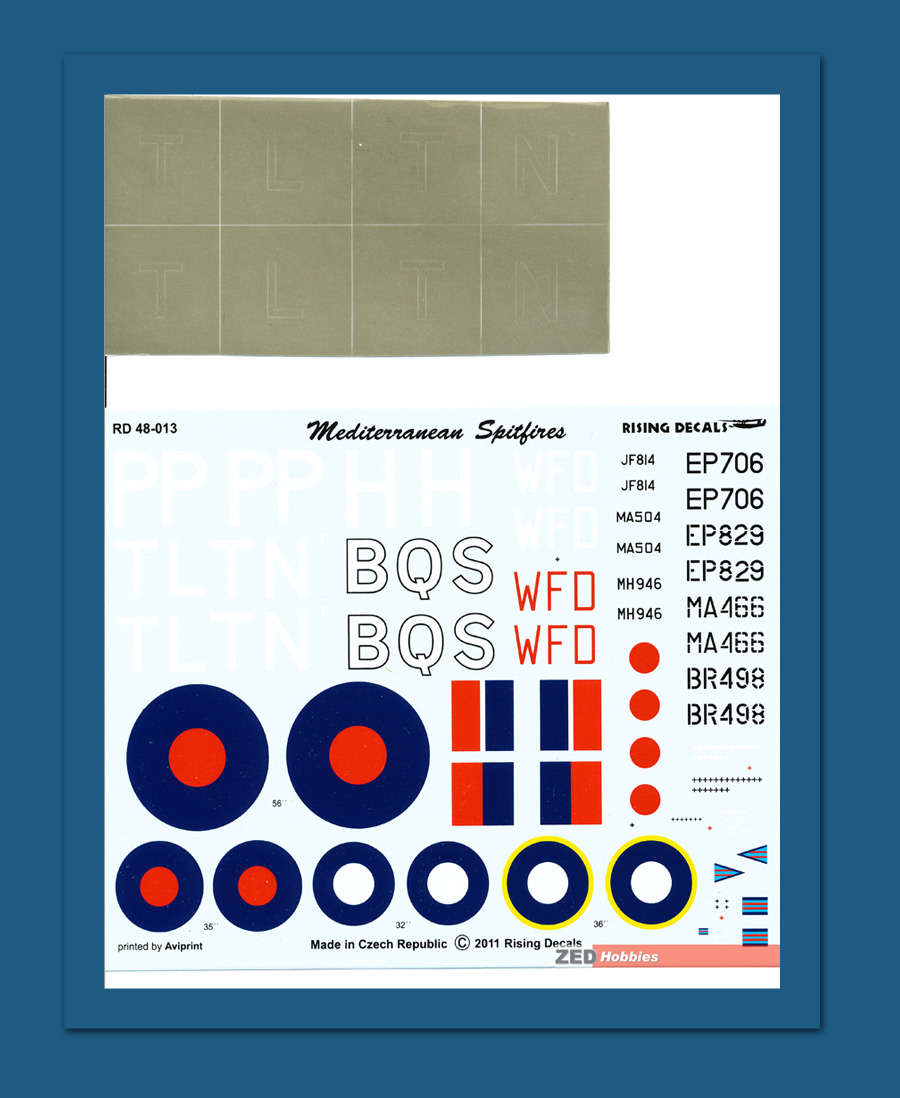 ZED Hobbies: Review: Rising Decals "Mediterranean Spitfires" 1/48