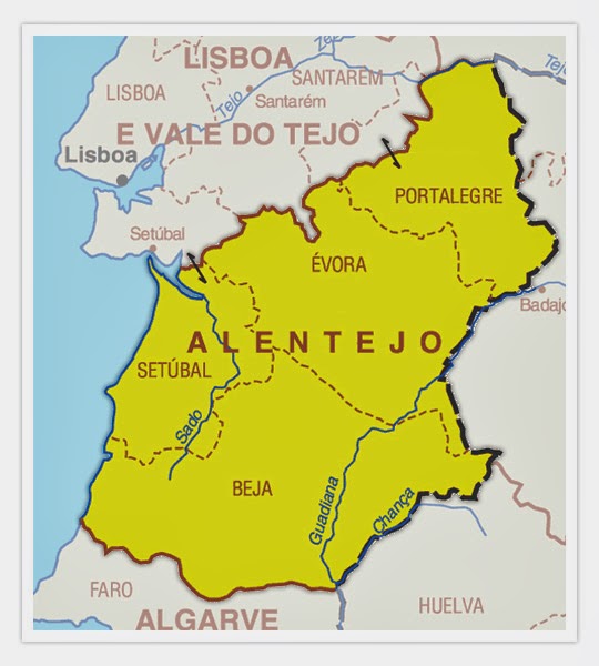 Kaart Alentejo Portugal - kaart