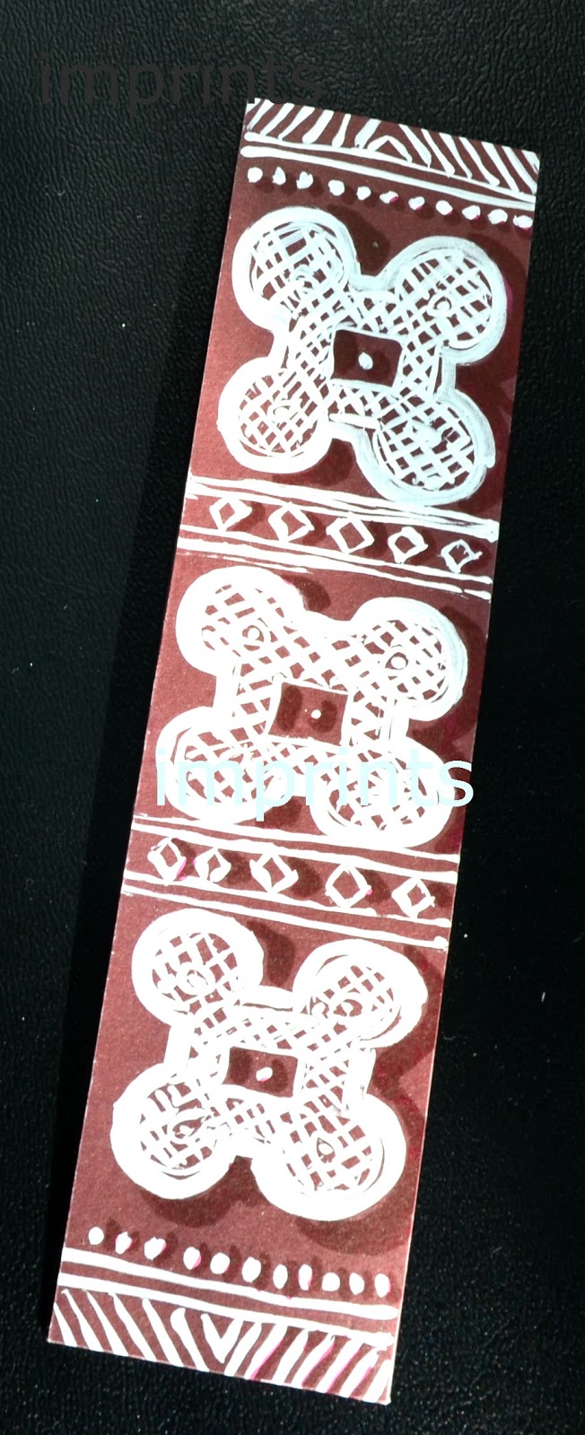 imprints handmade: Rangolis on my bookmarks