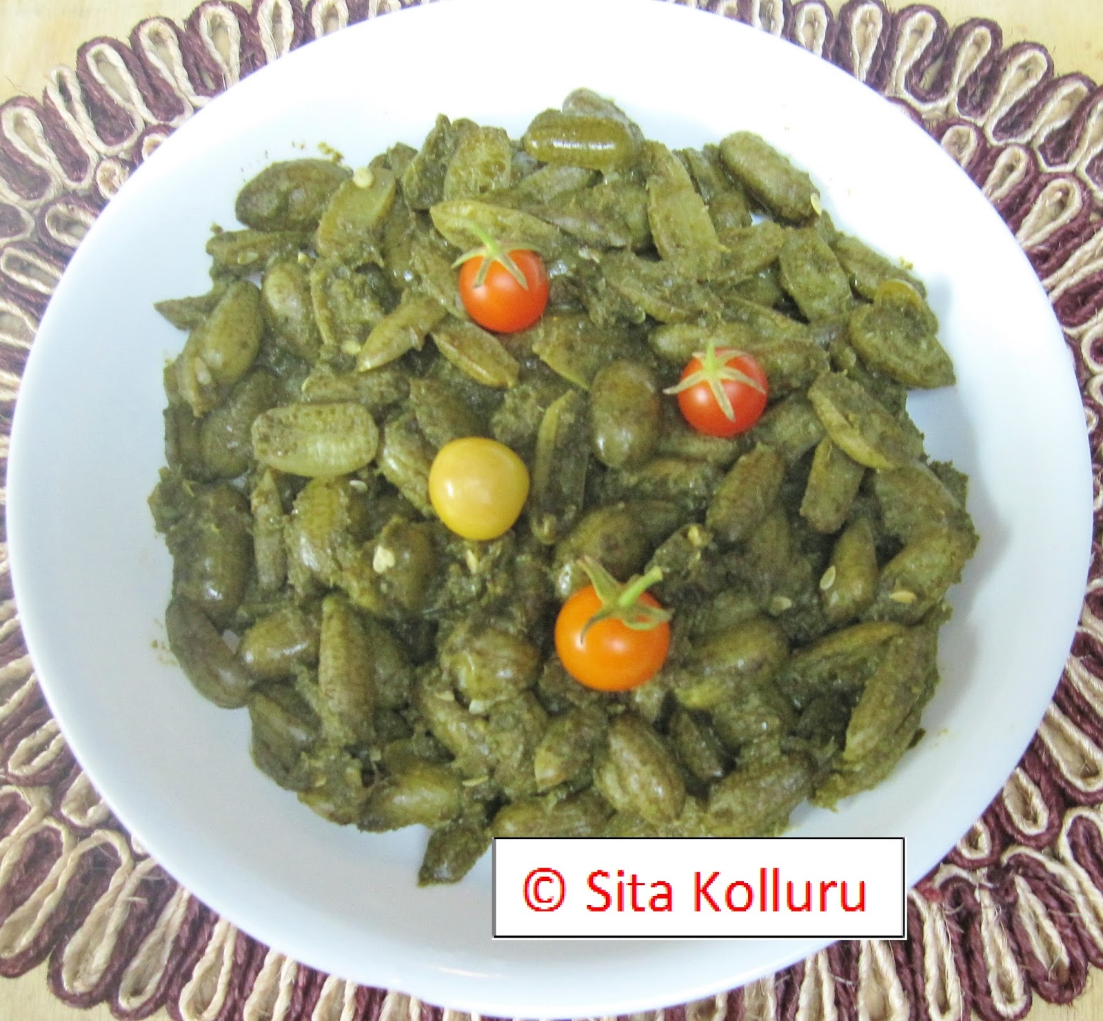 Sita's Ruchulu: Sandita kothimira karam kura (sandita cooked with cilantro)