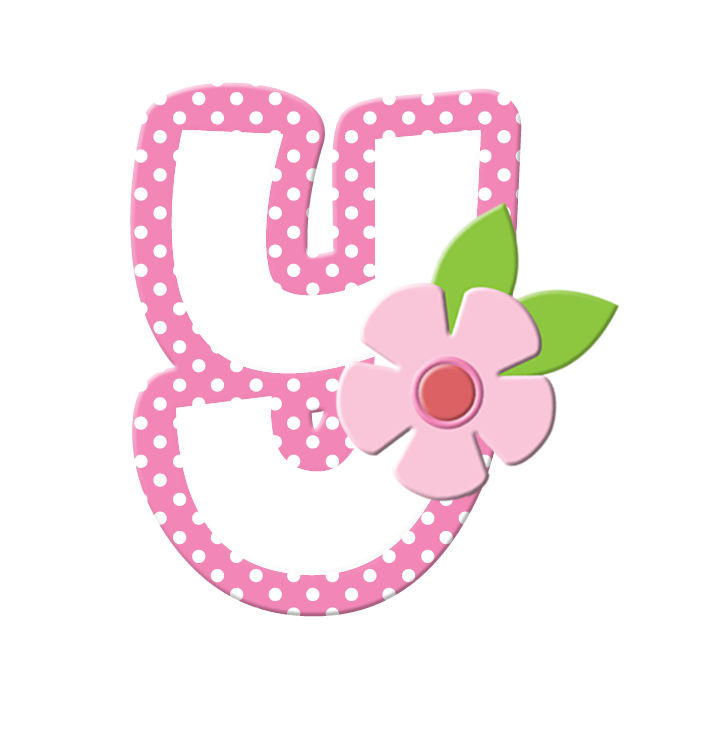 Alfabeto con Flores y Orilla Rosa. - Oh my Alfabetos!