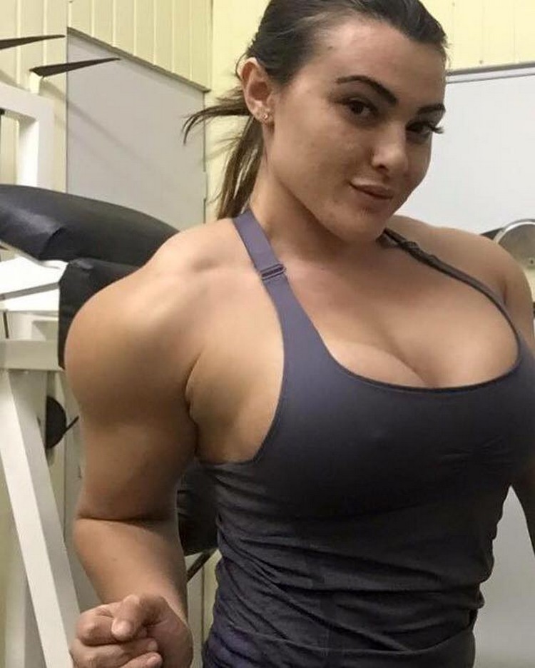 Jéssica Sestrem Female Bodybuilder Huge Biceps Strong Girl Abs