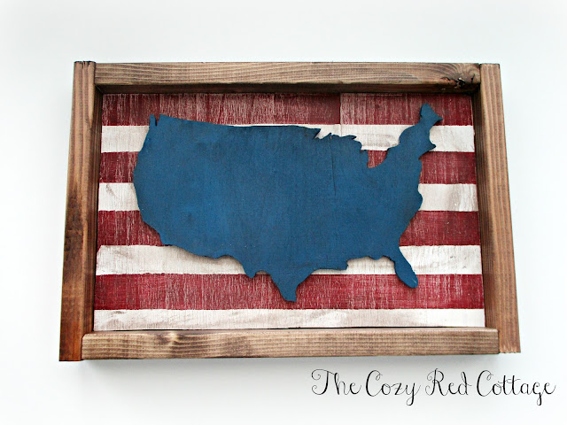 The Cozy Red Cottage: How to Make a Rustic USA Wood Sign