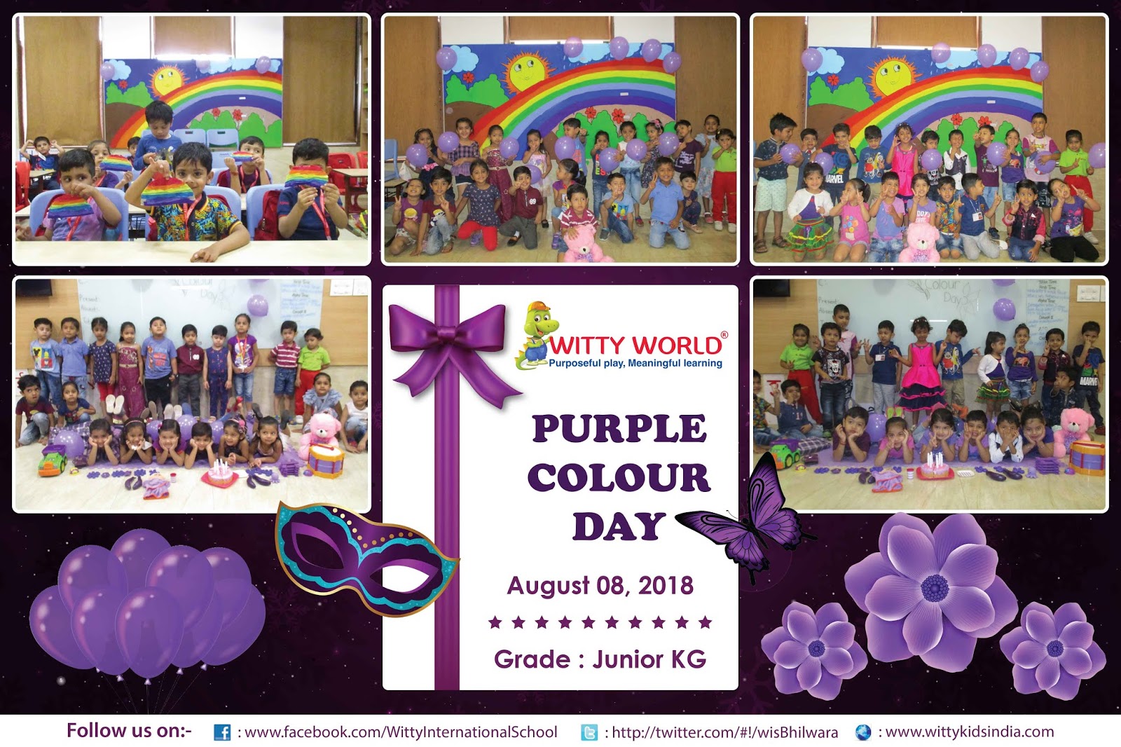 On the top of the World...: Purple Colour Day (Junior KG, Witty World ...