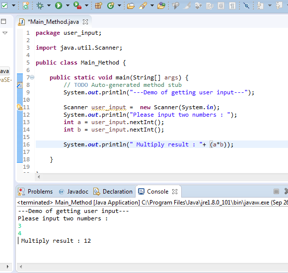 Dimensi TutupBotol: Get user input in java Dimensi TutupBotol: Get user input in java