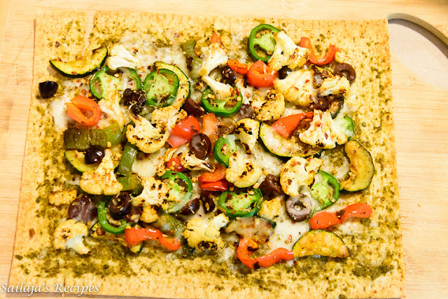 Sailaja's Recipes: Thin crust pizza using lavash bread