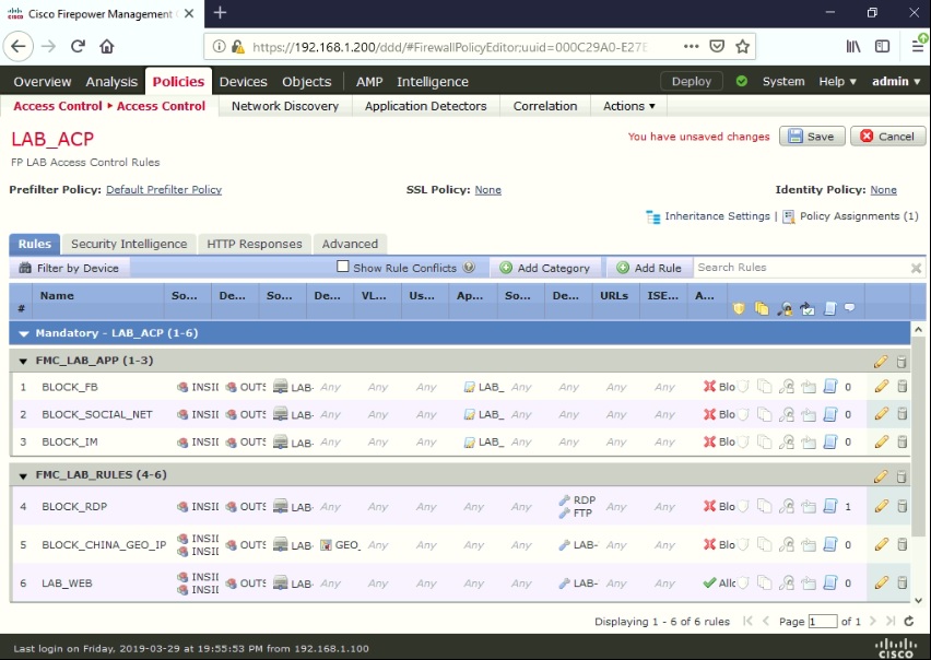 My Cybersecurity Journal: Configuring Cisco FMC Application Filtering