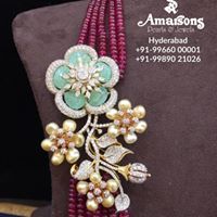 Beads Sets with Fancy Side Lockets - Jewellery Designs