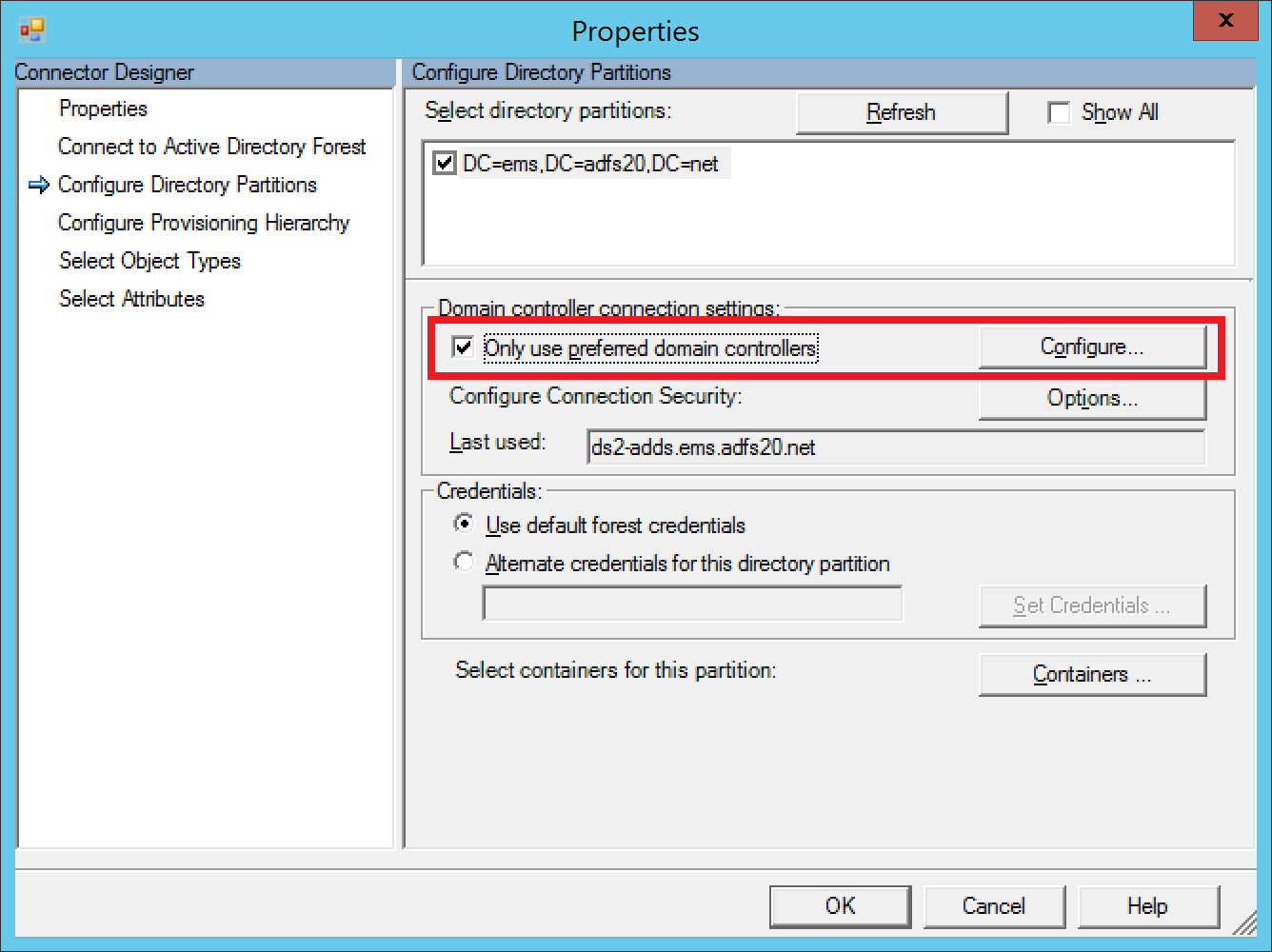 IdM実験室: [AAD Connect]特定のドメインコントローラからIDを同期する