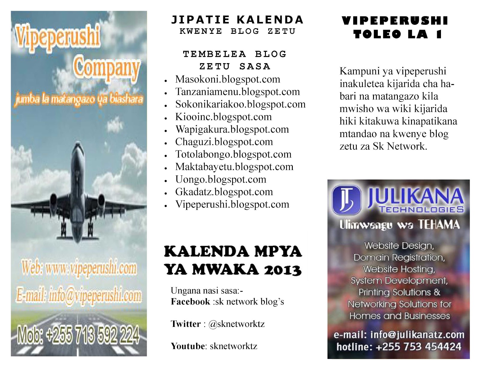 www.tanzaniamenu.blogspot.com: kijarida cha vipeperushi toleo la 1