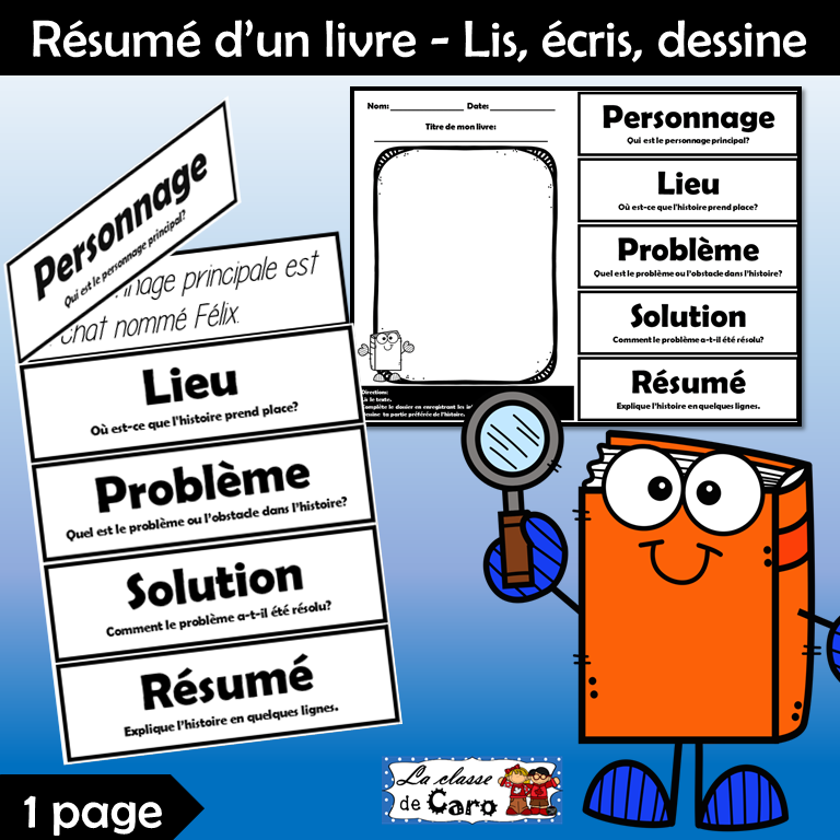la classe de caro.: Faire le résumé d’un livre - Lis, écris, dessine