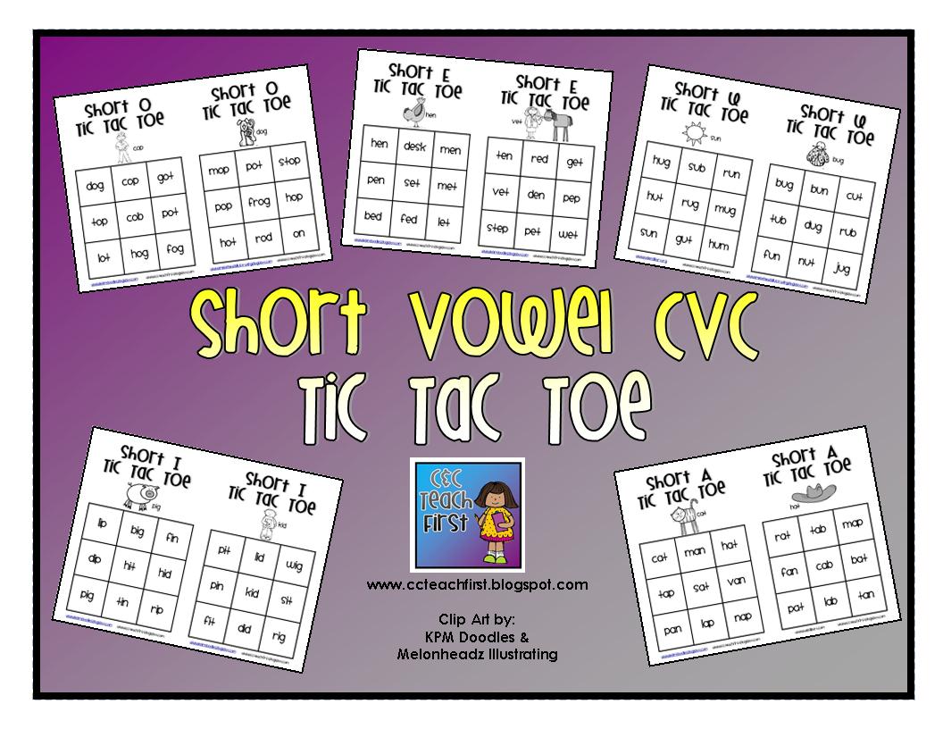 Clip Art by Carrie Teaching First: Phonics Tic Tac Toe