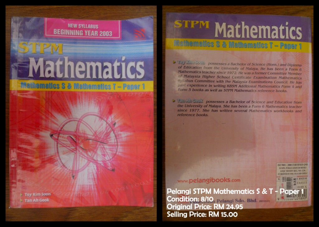 Second Hand STPM Books For Sale