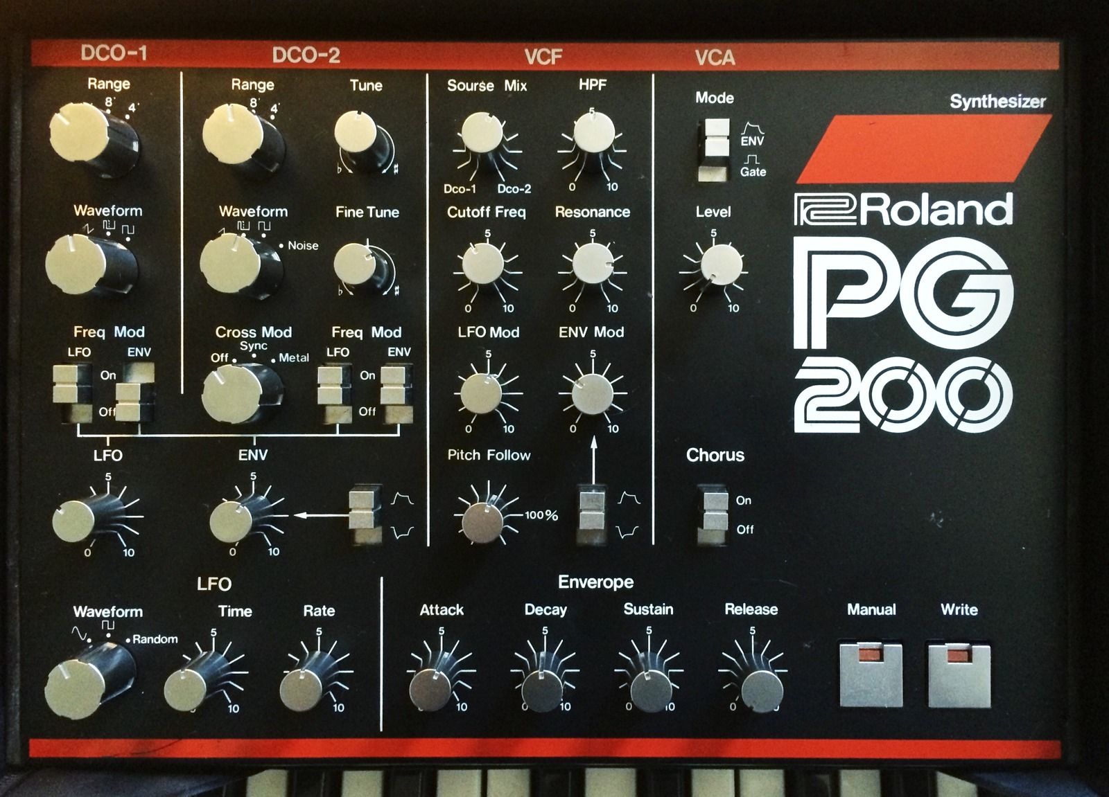 MATRIXSYNTH: Rare Prototype Roland PG-200 with Misprints