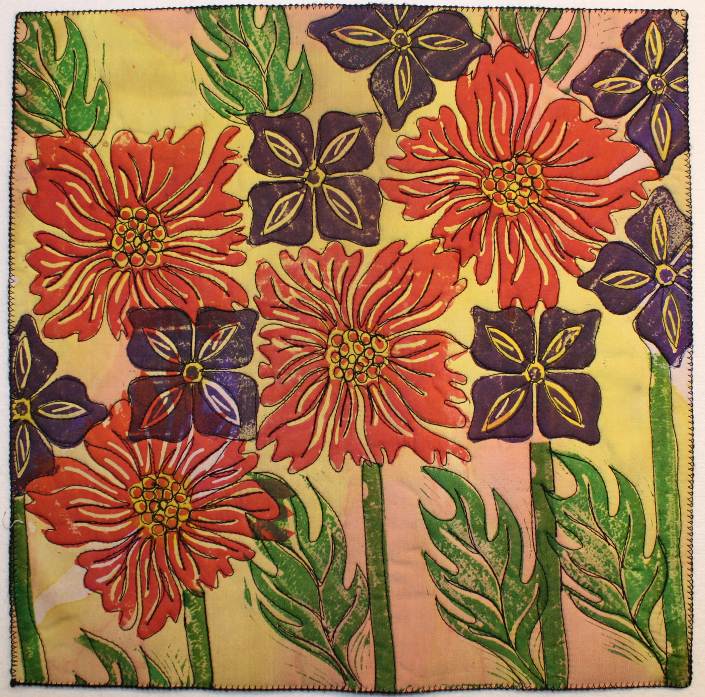 Living and Dyeing Under the Big Sky: Square Flowers - Foot Square #13