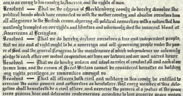 The Mecklenburg Declaration of Independence, a Year Before Thomas ...
