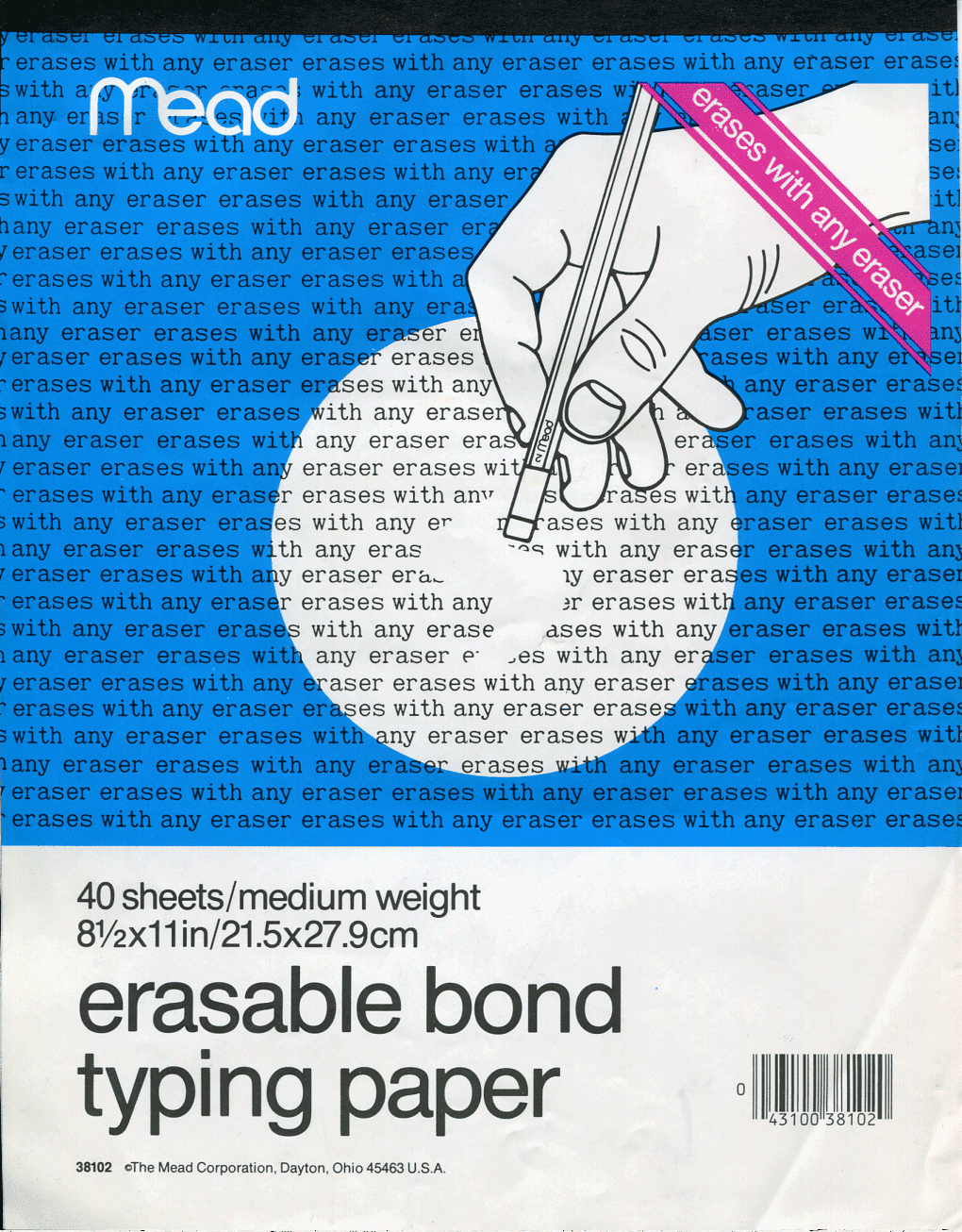 x over it: 1960s-1980s typing paper