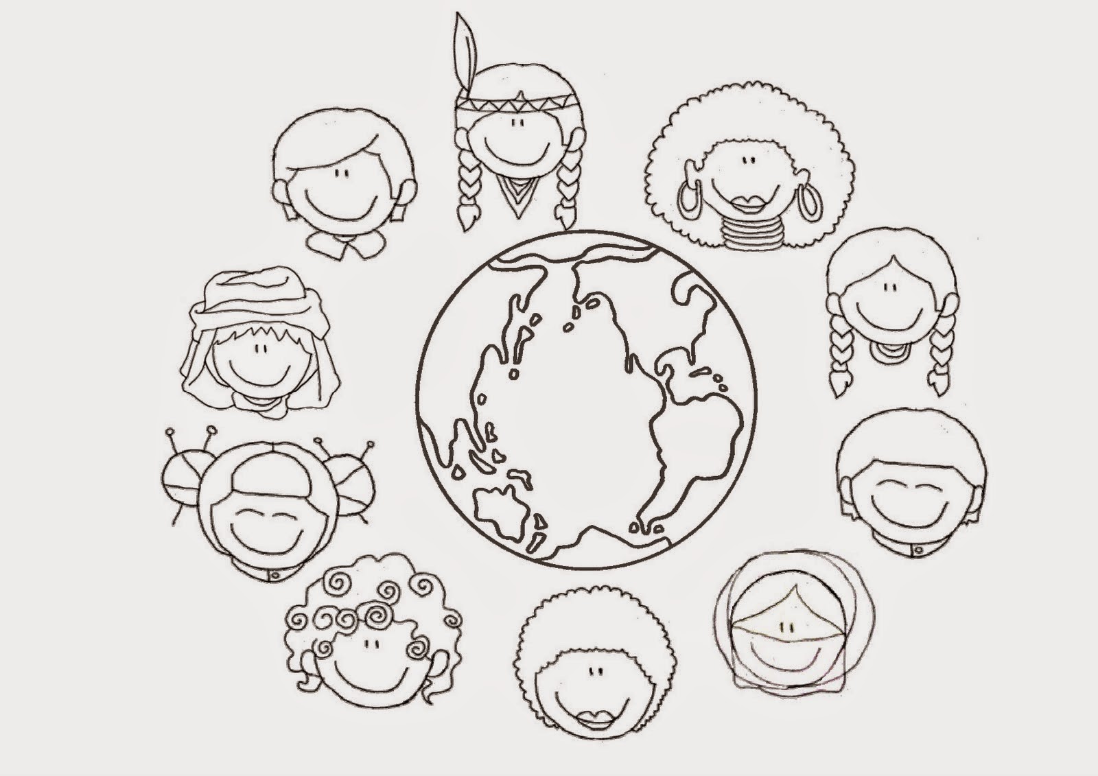 Recursos para mi clase: NIÑOS DISTINTAS RAZAS (FICHA COLOREAR)