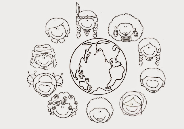 Recursos para mi clase: NIÑOS DISTINTAS RAZAS (FICHA COLOREAR)