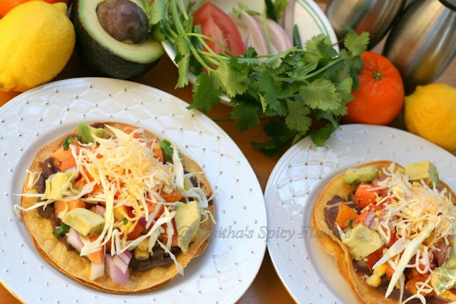 Vegetarian Tostada with Papaya Orange Pico de gallo ~ Smitha's Spicy ...