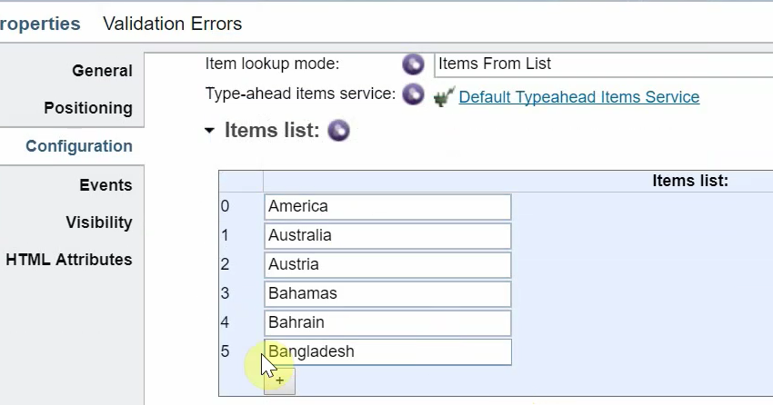Type Ahead Text from List Sample in IBM BPM