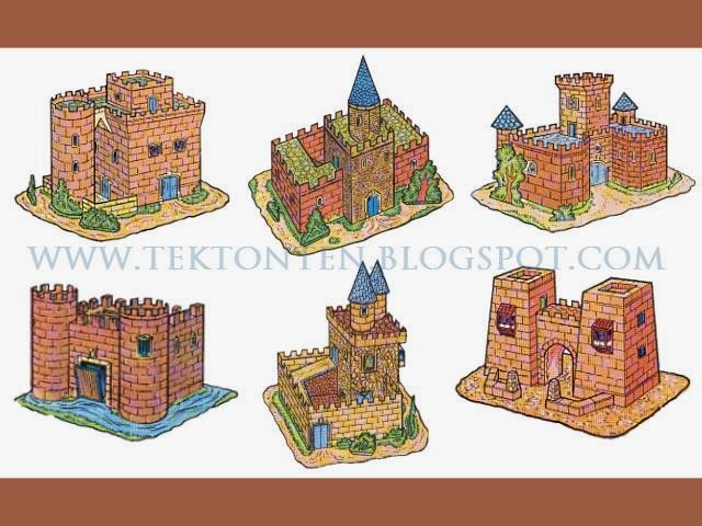 Six Vintage Papercraft Castles