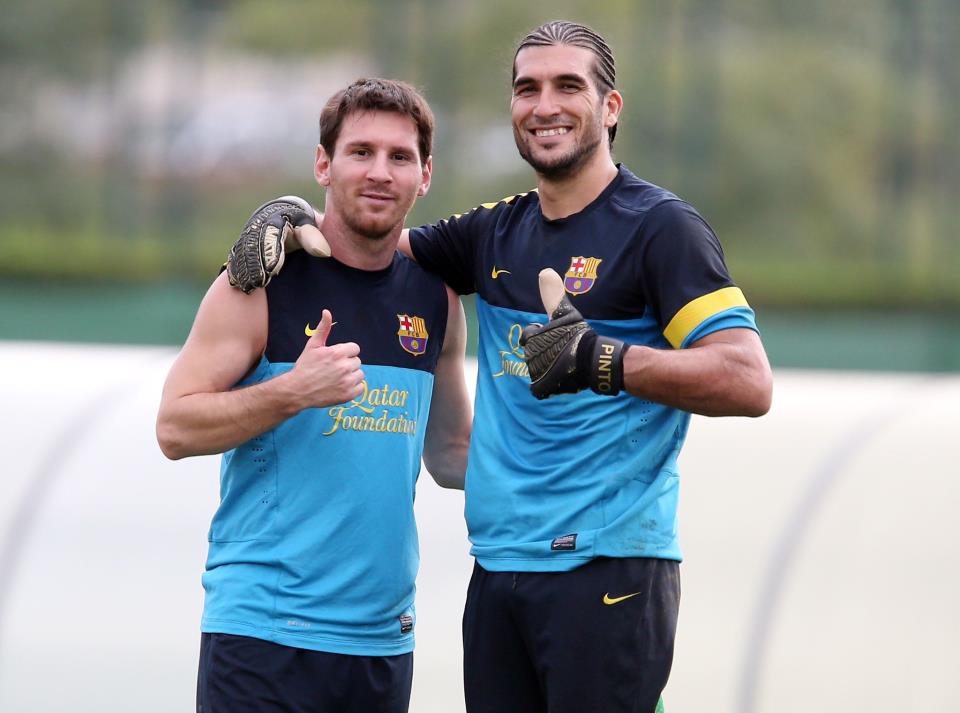 FOTO BLOG CULÉ: PINTO Y LEO MESSI ENTRENAMIENTO DE HOY
