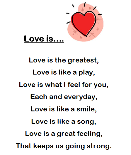 Adventures in Room 111: Spelling Poem #20: Love is....