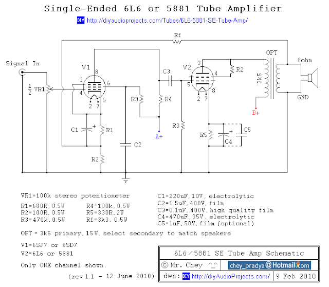 Eletrônica Neutrons : Esquema amplificador 6L6.