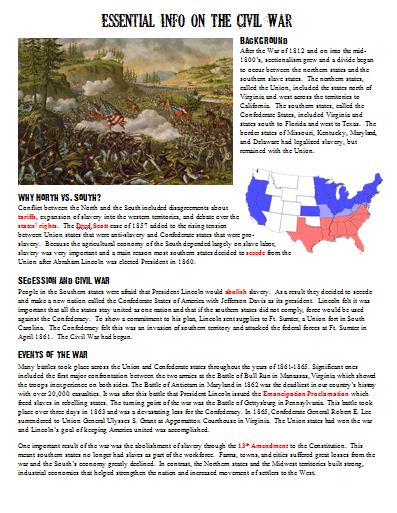 Students of History: Essential Knowledge of the Civil War