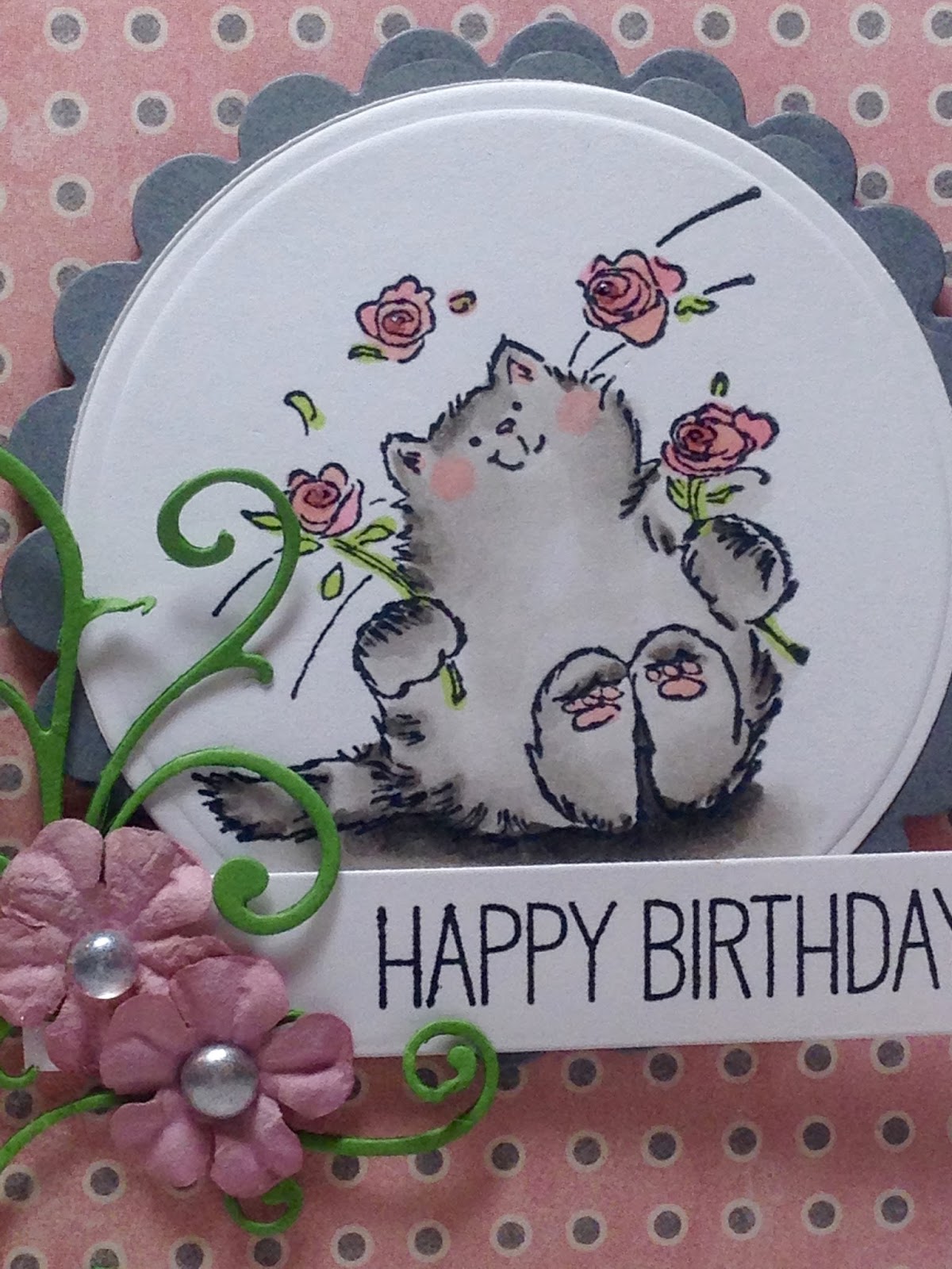 Amy's Creative Pursuits: Cats and Flowers Card