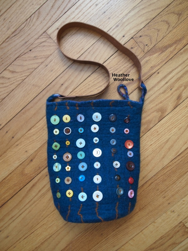 Wool love-functional fiber art: "Who's Got the Button"? Purse- Part 4