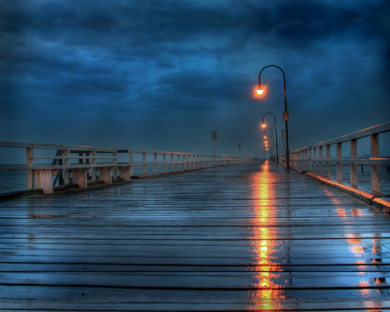 WallSheets: Evening at Wharf | Desktop Wallpapers and Backgrounds