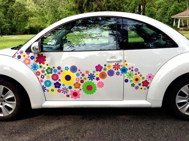 Flower Power Car Decal Stickers By Hippy Motors Vw Beetle Flower Car