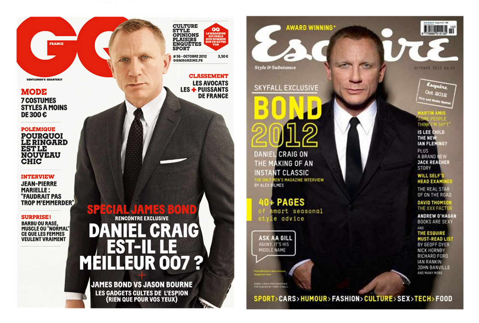 joanna behar: Daniel Craig: GQ v.s ESQUIRE