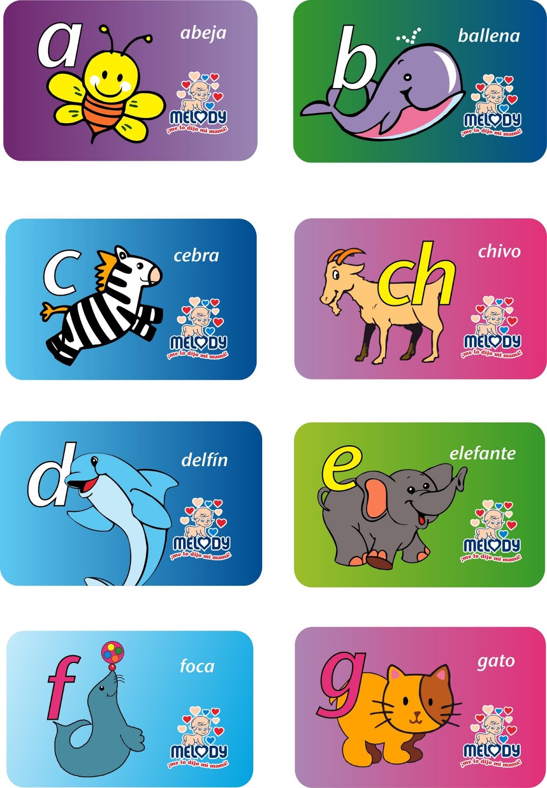 Productos Melody: Juega con las letras de Melody